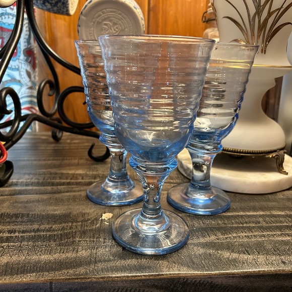 Libbey | Dining | Vintage Libbey Glass Sirrus Blue Goblets | Poshmark